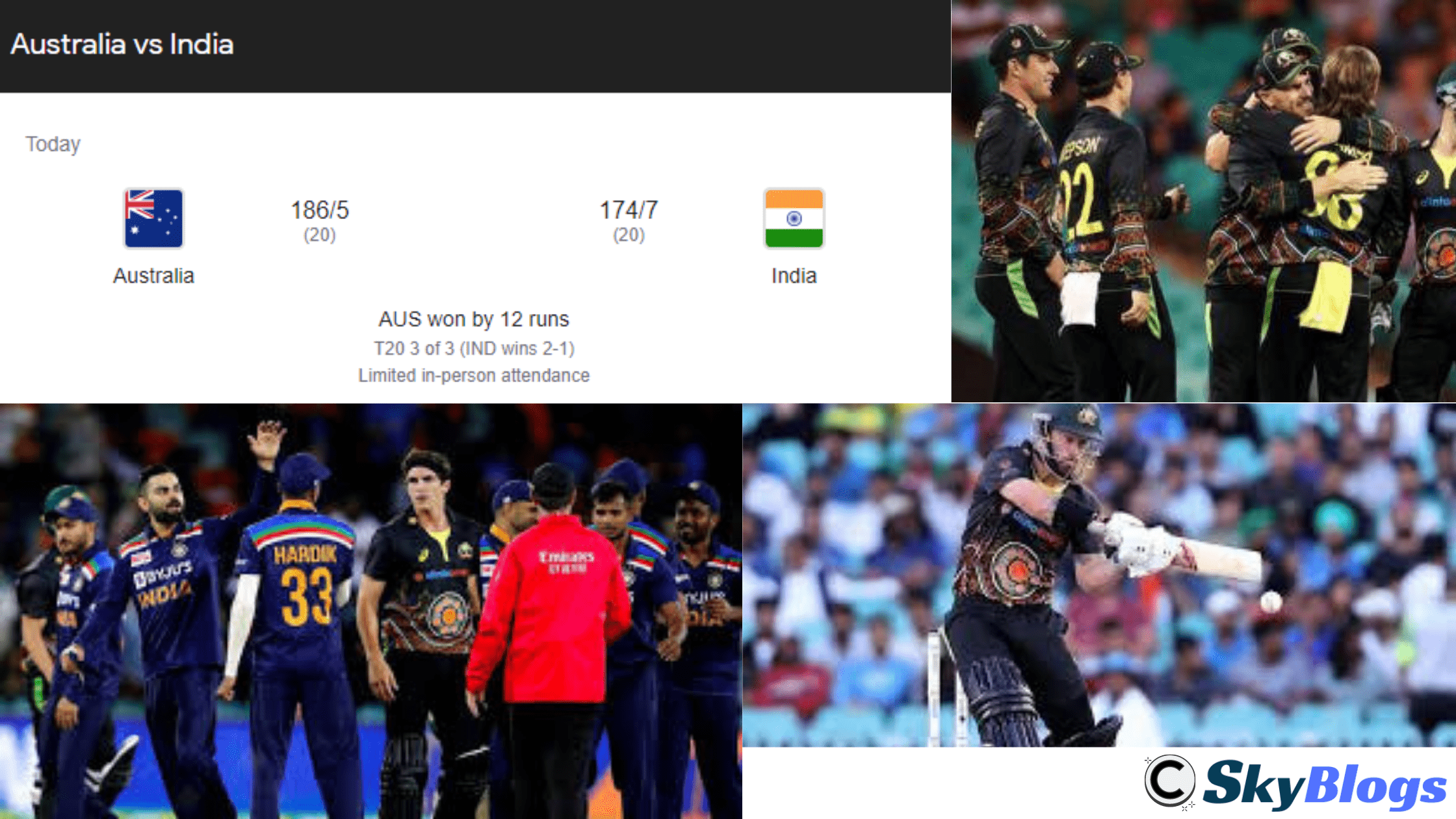 India vs Australia 3rd T20-Australia won the match but india own the series